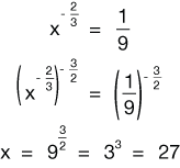 Rational/negative exponents
